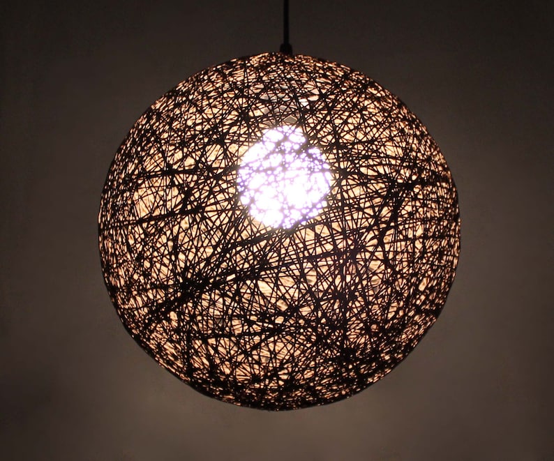 Brown Hemp Rope Sphere Lighting Rope Lighting Ball | Etsy