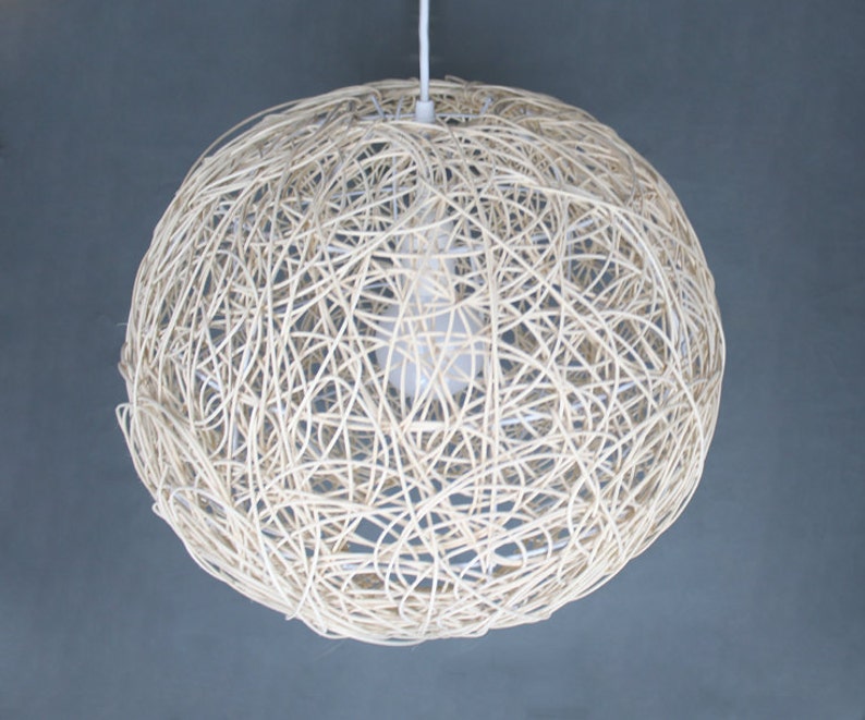 Natural Rattan Sphere Pendant Lights-ball Lamp Shade-hanging - Etsy
