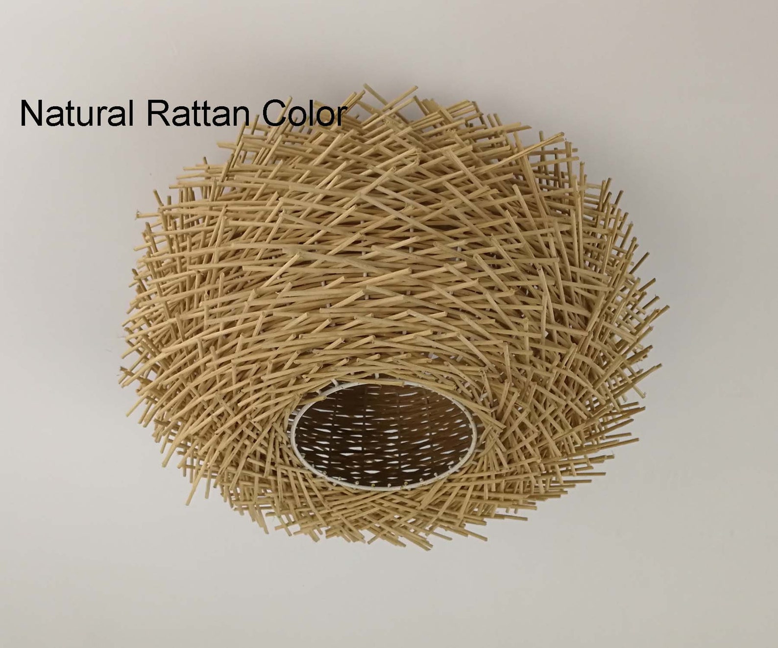 Rattan Bird Nest Flush Mount Fixture Diameter 40 cm / | Etsy
