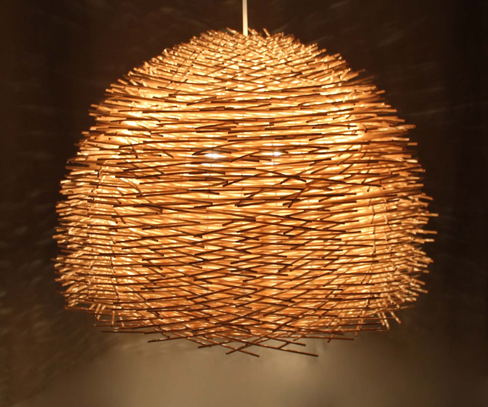 New Bird Nest Pendant Lights Rustic Rattan Pendant Light - Etsy