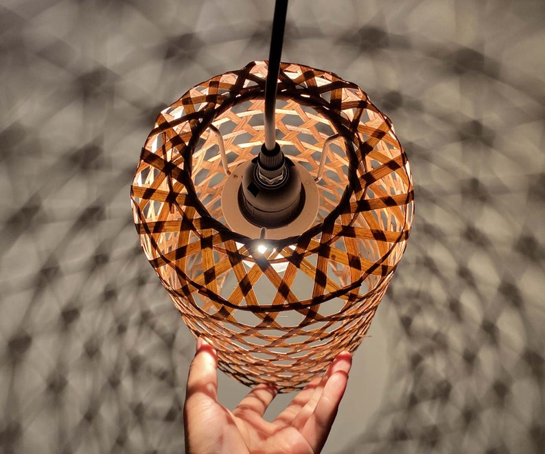 One Bamboo Lantern Rural Bamboo Pendant Light Brown - Etsy