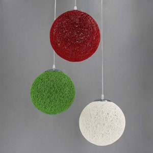 Three PCS Colorful Rope Sphere Pendant Lights-ball Chandeliers-custom ...