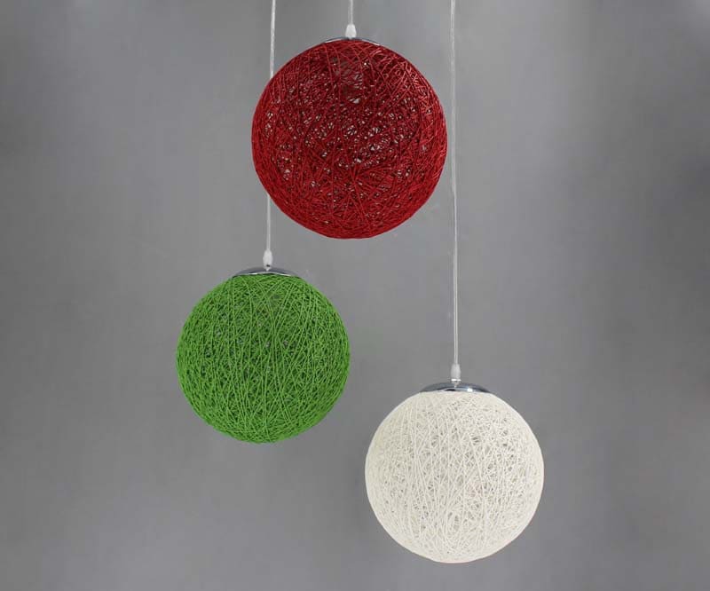 Three PCS Colorful Rope Sphere Pendant lights-Ball | Etsy