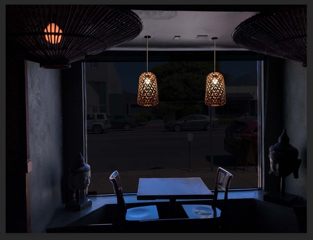 One Bamboo Lantern Rural Bamboo Pendant Light Brown Color/natural ...
