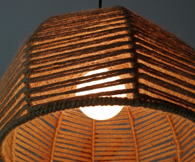 Rope Pendant Light Hand Woven Handwoven Hemp Rope Pendant | Etsy