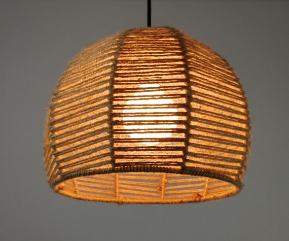 Rope Pendant Light Hand Woven Handwoven Hemp Rope Pendant | Etsy