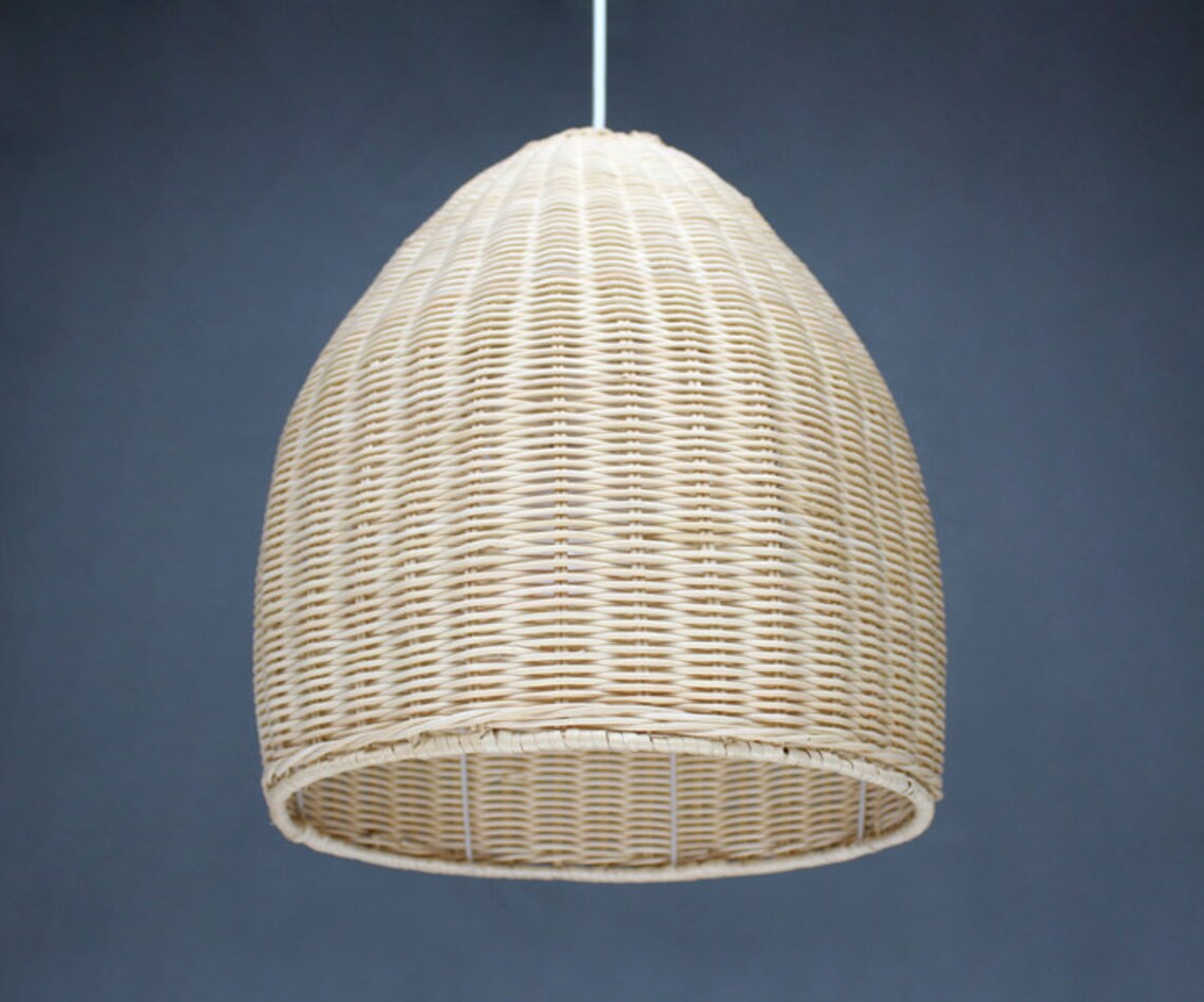 Rattan Bell Pendant Lights-rattan Decor Lightings-rattan - Etsy