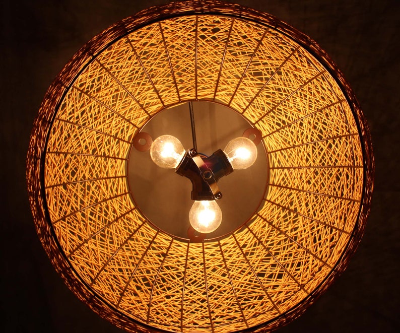 Hand Woven Hemp Rope Pendant Light-diameter | Etsy