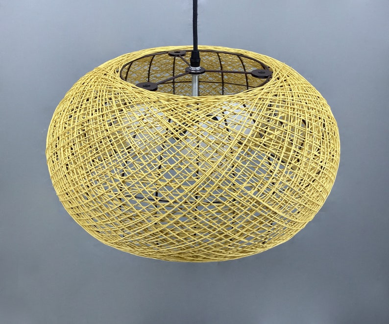 Hand Woven Hemp Rope Pendant Light Room Ceiling Lighting - Etsy