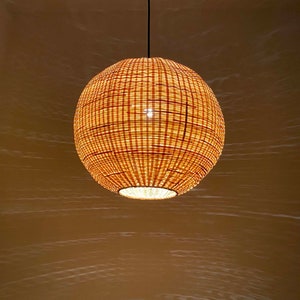 Bamboo Sphere Pendant Lights-bamboo Lamps-rustic Lighting-decor ...