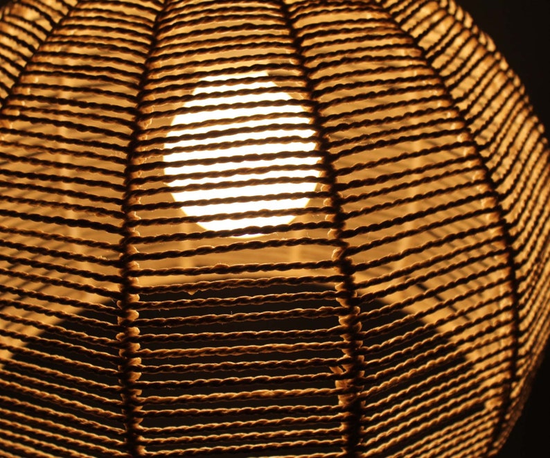 Beige Paper Rope Pendant Light Hand Woven Rope Lighting - Etsy
