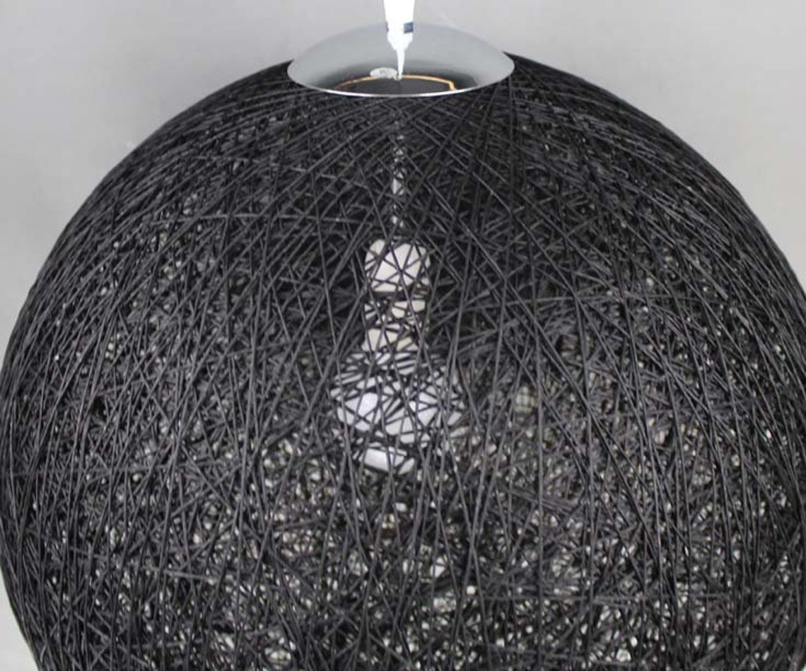 Black Rope Sphere Pendant Lights-diameter 19.7 Inches 50 Cm | Etsy