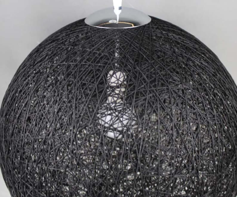 Black Rope Sphere Pendant Lights-diameter 19.7 Inches 50 Cm - Etsy