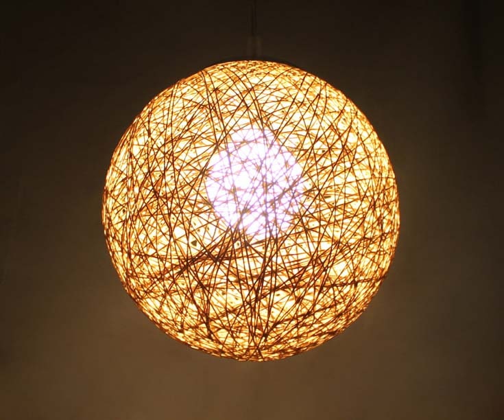 Natural Rattan Hemp Rope Pendant Light Ball Shaped Lighting - Etsy