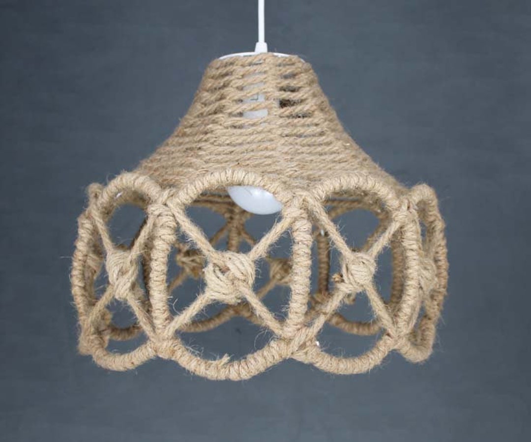 Creative Hemp Rope Hand Woven Lighting Pendant Lighting Chandelier Dar ...