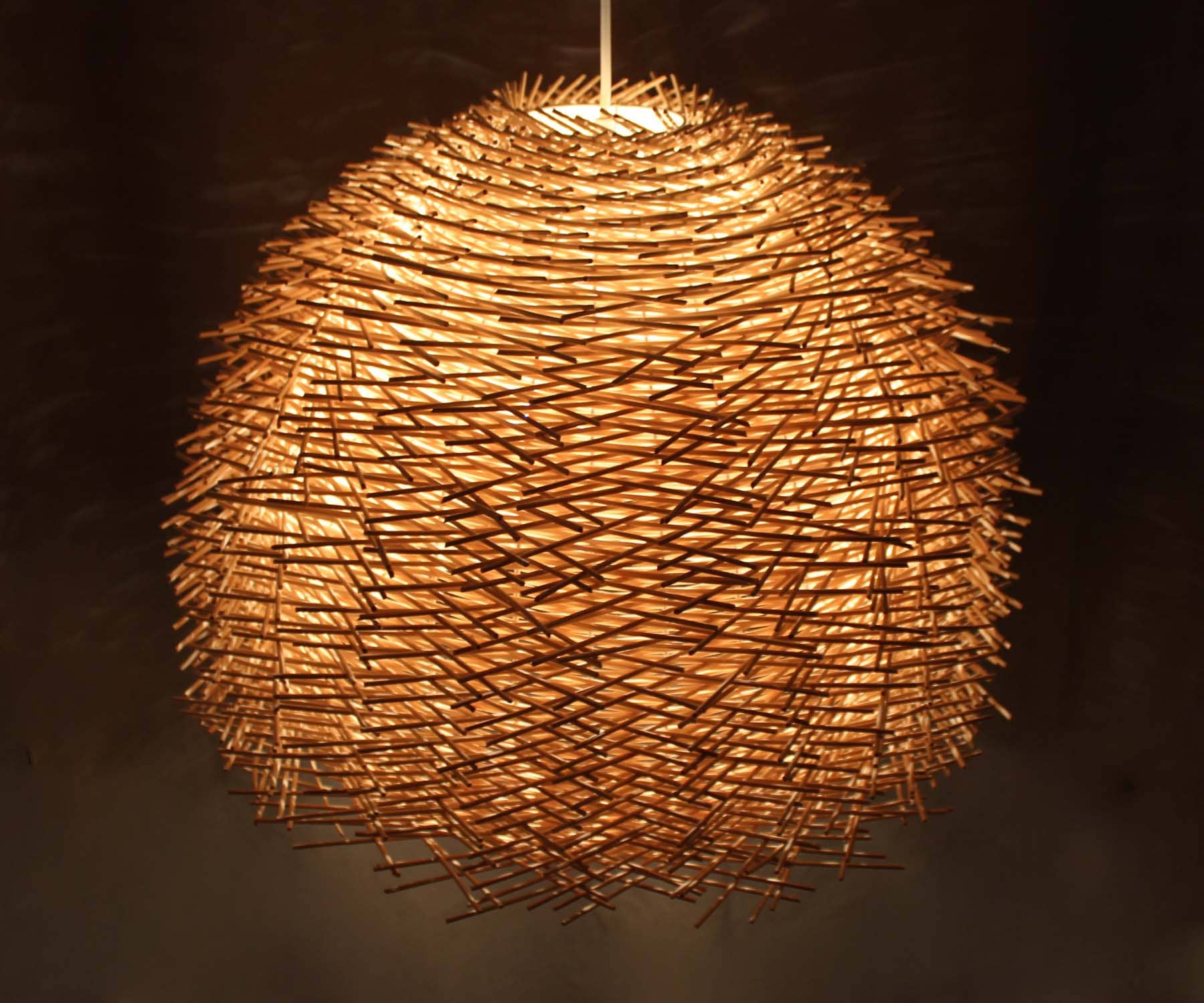 New Bird Nest Pendant Lights Rustic Rattan Pendant Light | Etsy