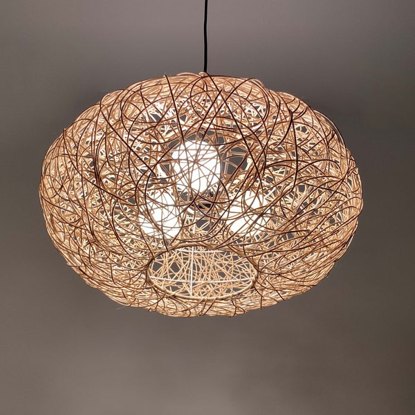 Rattan Chandelier - Etsy