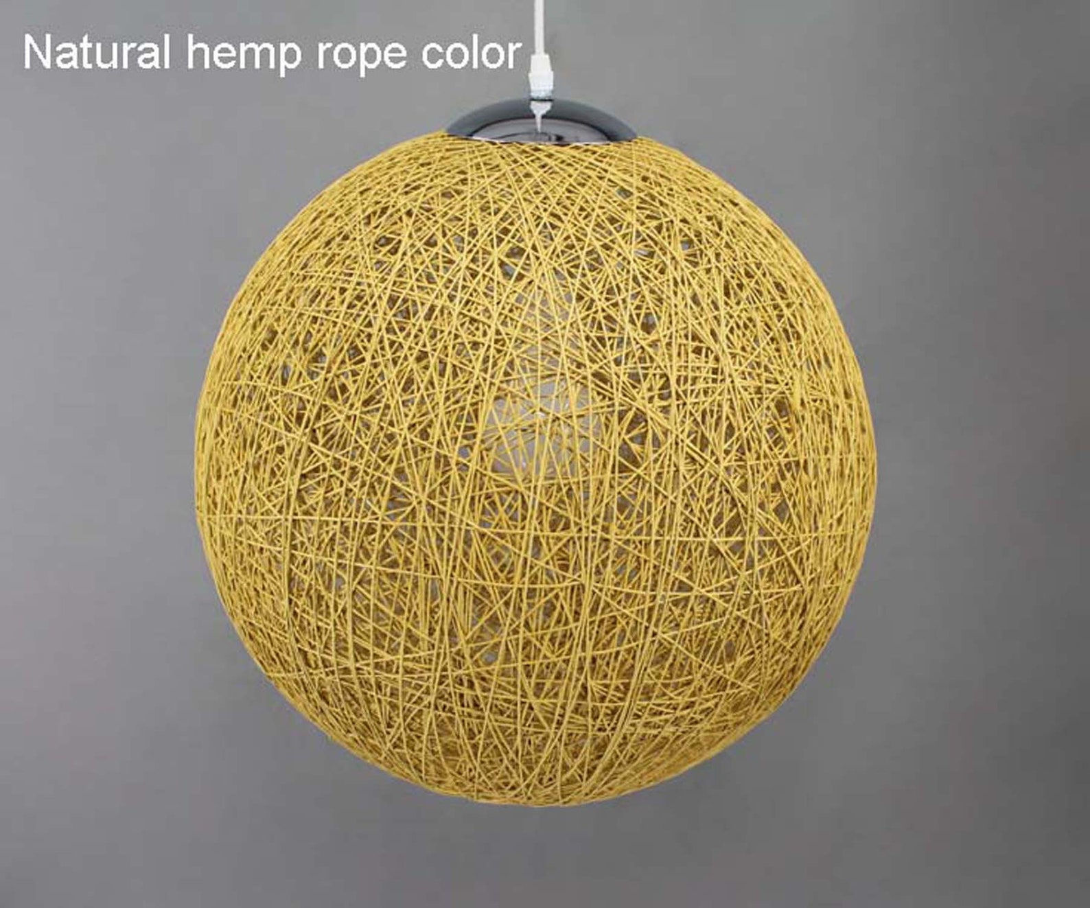 Hand Winding Hemp Rope Lighting Spherical Pendant - Etsy