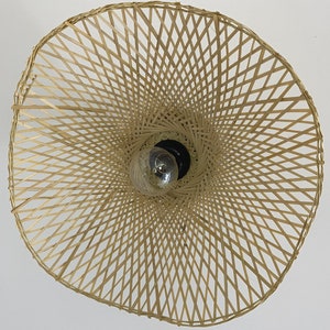 Wave-shaped Thin Sheet Bamboo Flush Mount Lighting Fixture Creative ...