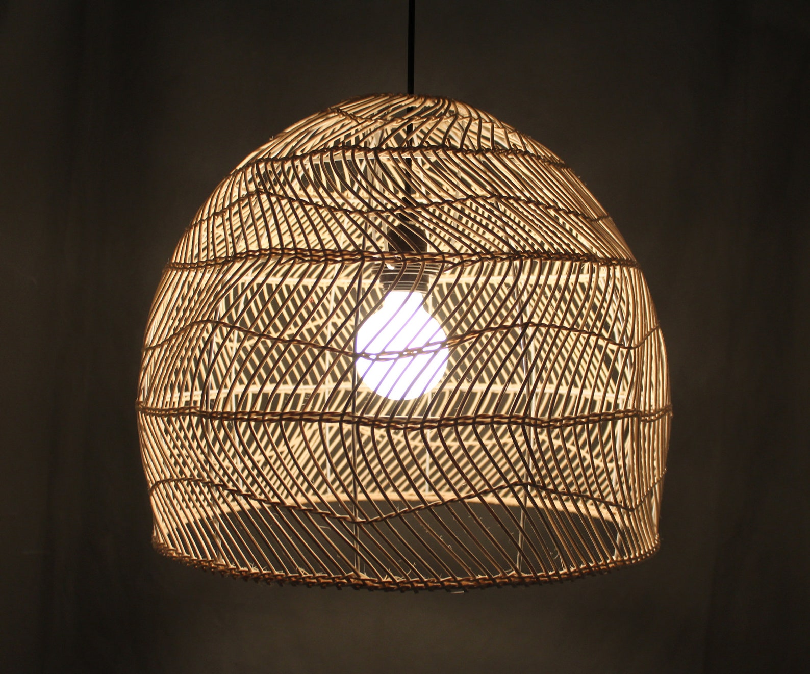Wave-shaped Handwoven Process Rattan Pendant Light-natural | Etsy