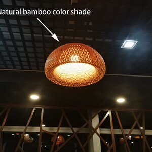 Handwoven Bamboo Hat shaped Lighting Fixtures White or - Etsy