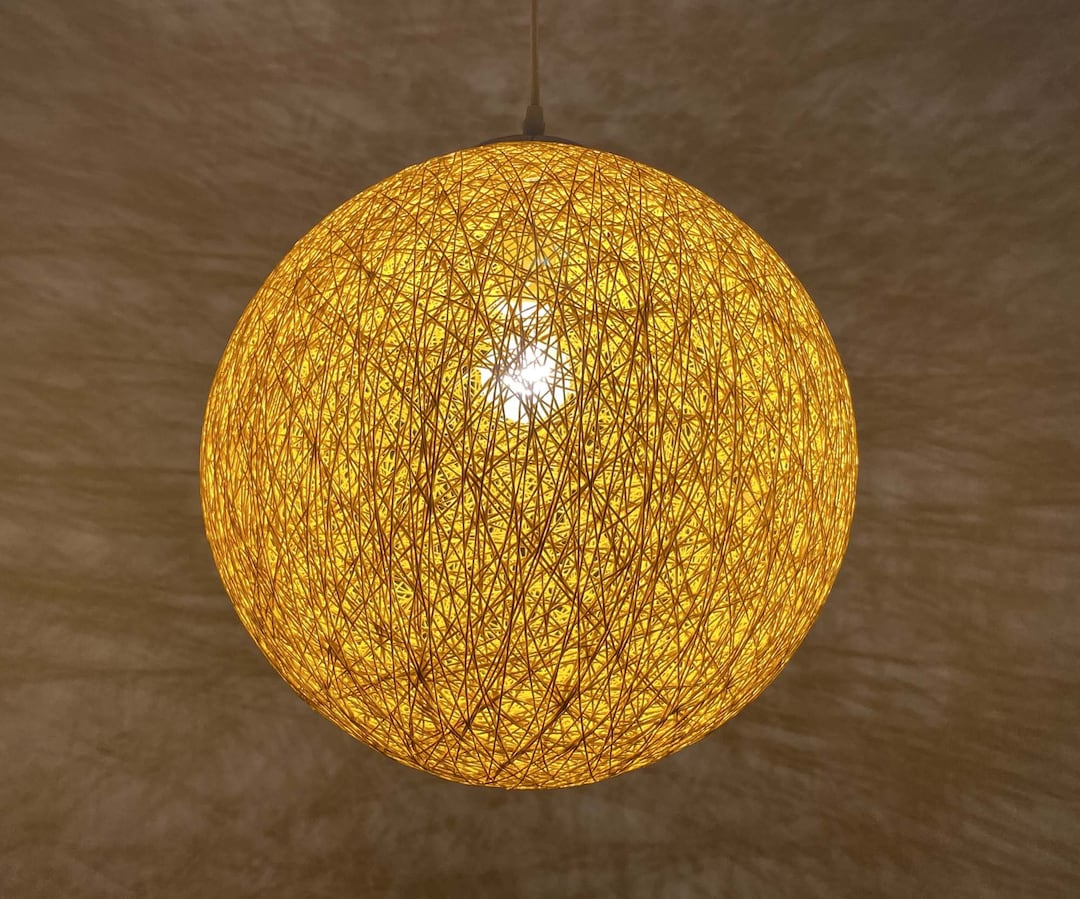 Yellow Ball Pendant Light - Hang Ball Lighting - Home Spherical ...