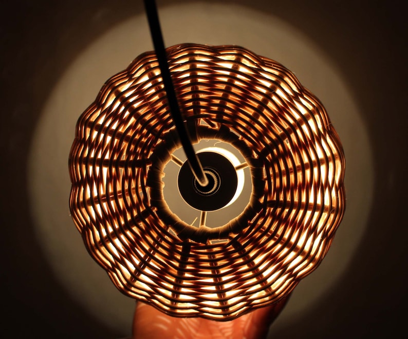 Small Cylindrical Rattan Pendant Light, Rattan Chandelier Lighting ...