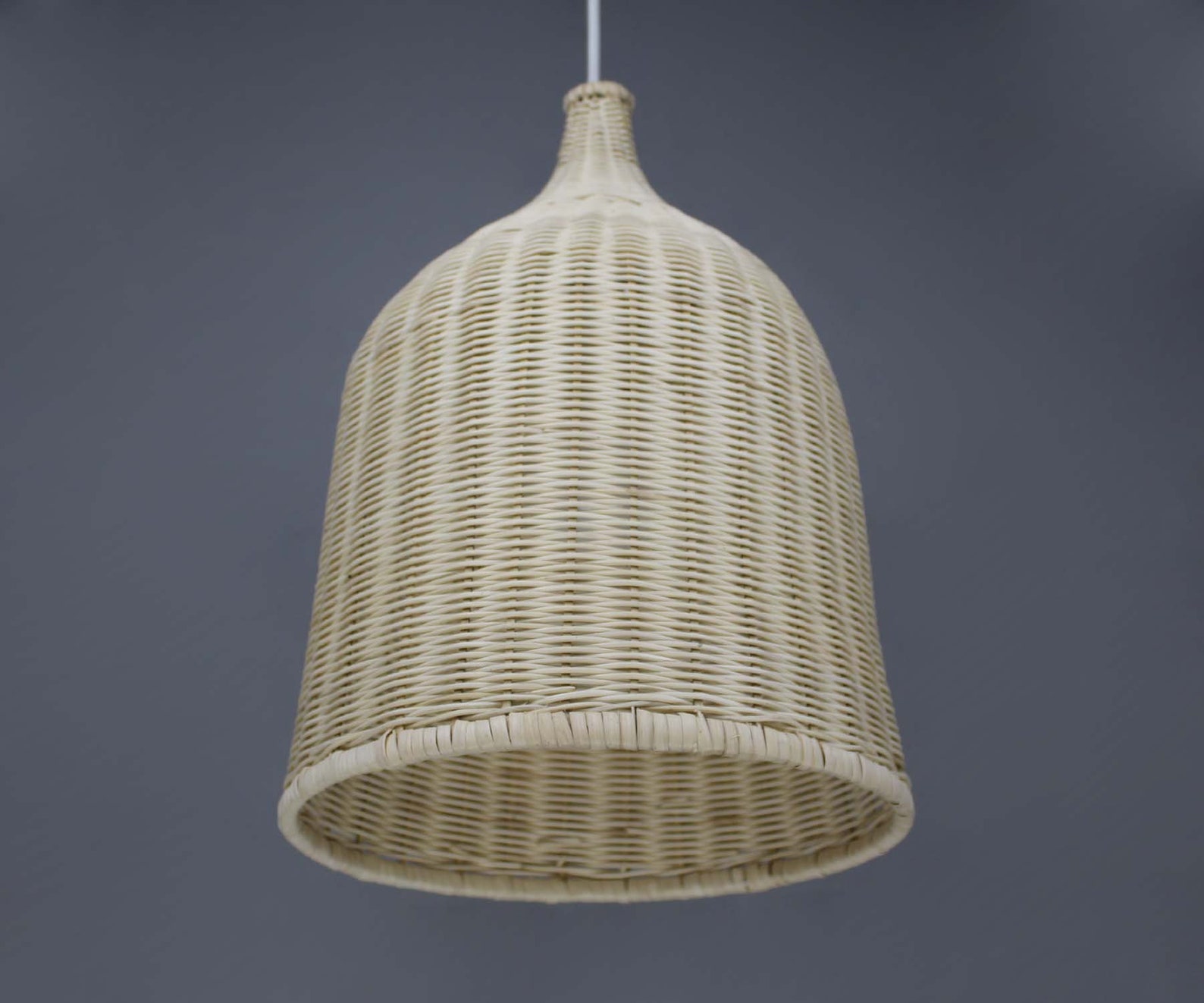 Rattan Basket Hanging Lighting - Rattan Pendant Light - Rustic Lighting ...
