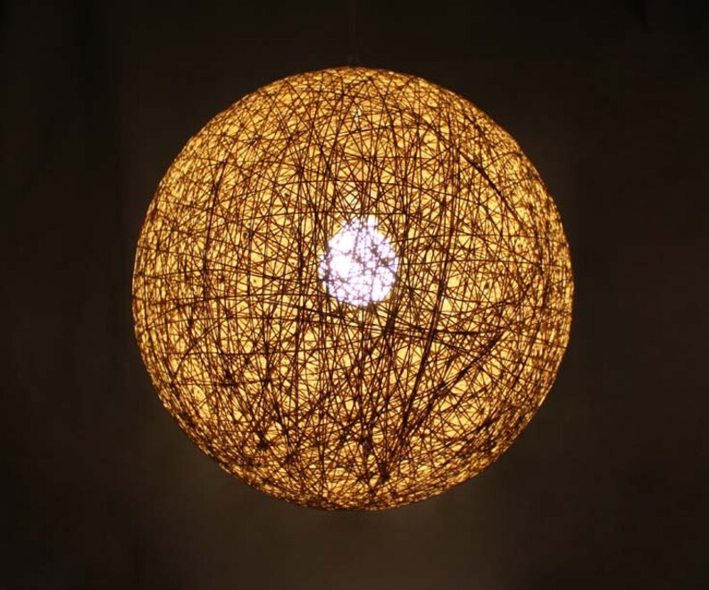 Natural Hemp Color Shpere Lighting Ball Hanging Lighting | Etsy
