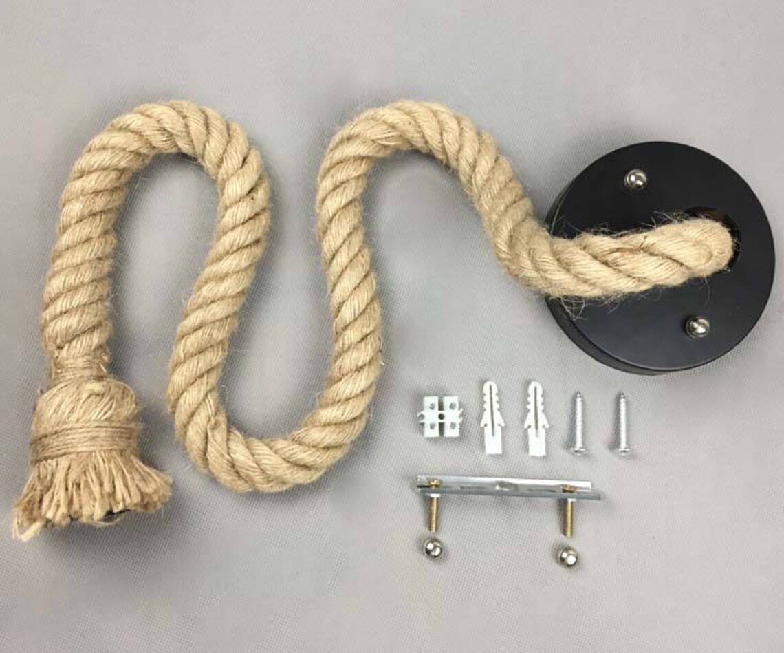 Hemp Rope Pendant Lighting-rope Lamp Fixtures-rural - Etsy