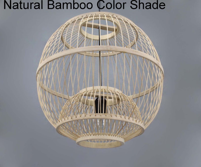 Spherical Bamboo Sticks Lighting Fixtures Black Vintage | Etsy