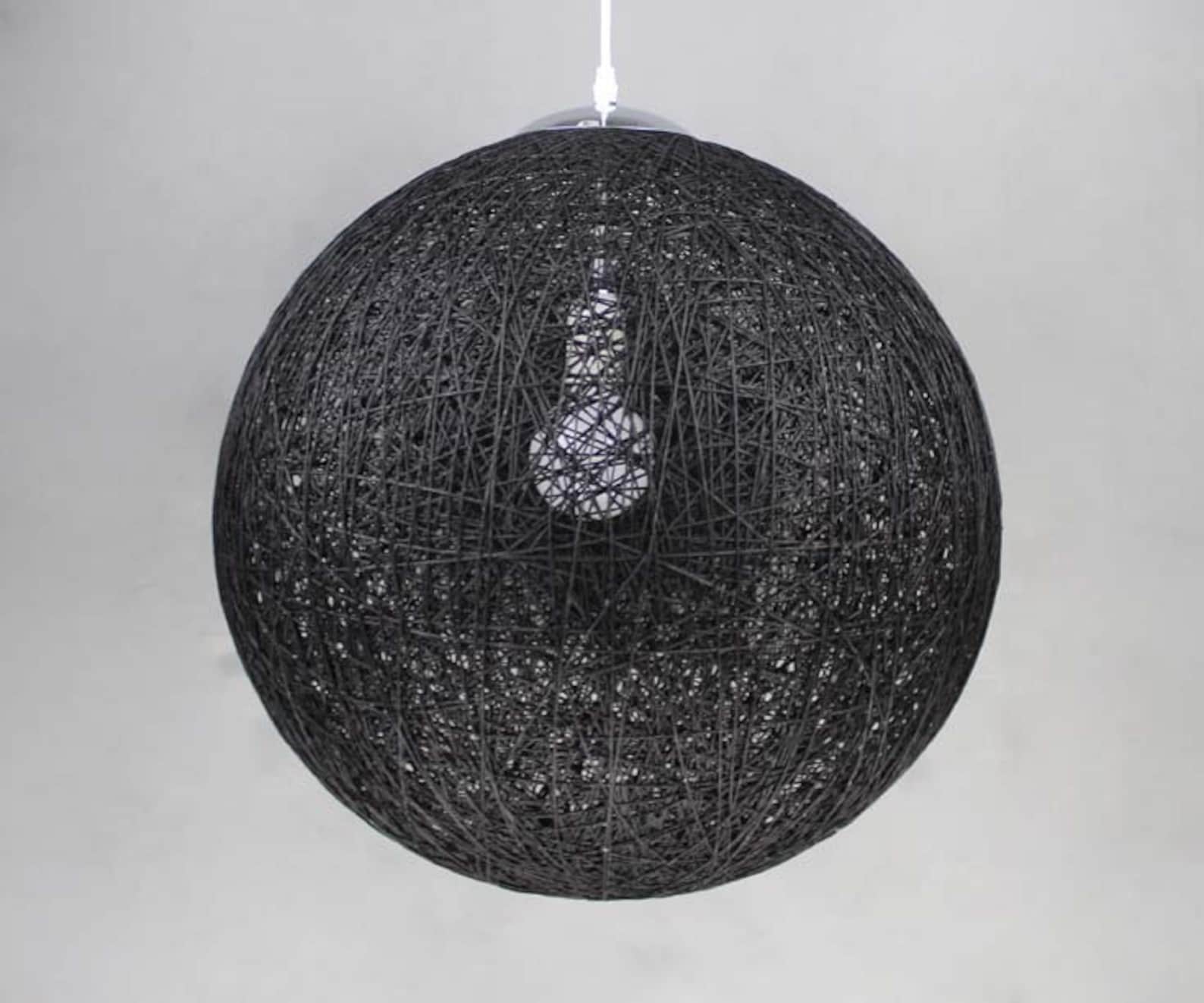 Black Rope Sphere Pendant Lights-diameter 19.7 Inches 50 Cm | Etsy