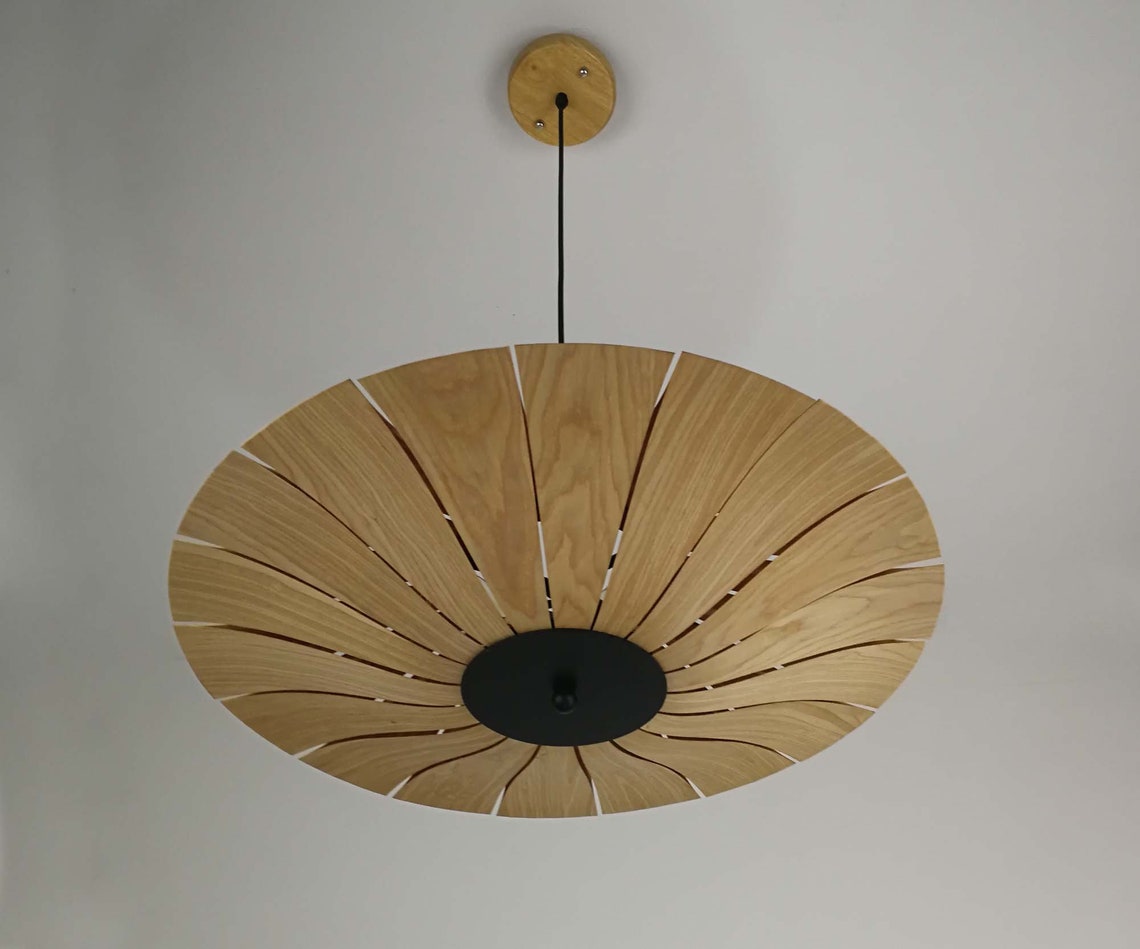 Circular Shape Wooden Paper Pendant Light Diameter 54 Cm / - Etsy