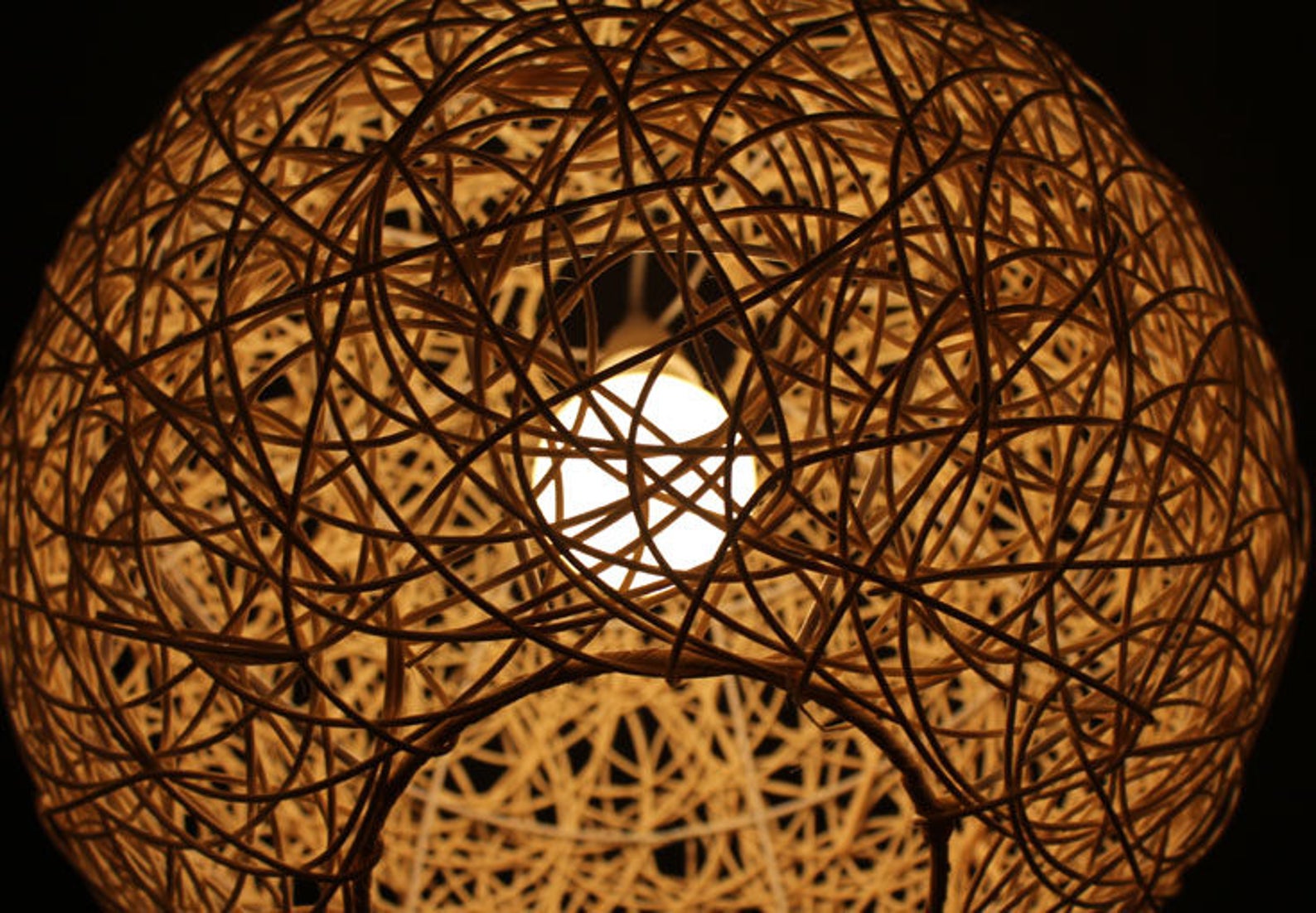 Natural Rattan Sphere Pendant Lights-ball Lamp Shade-hanging | Etsy