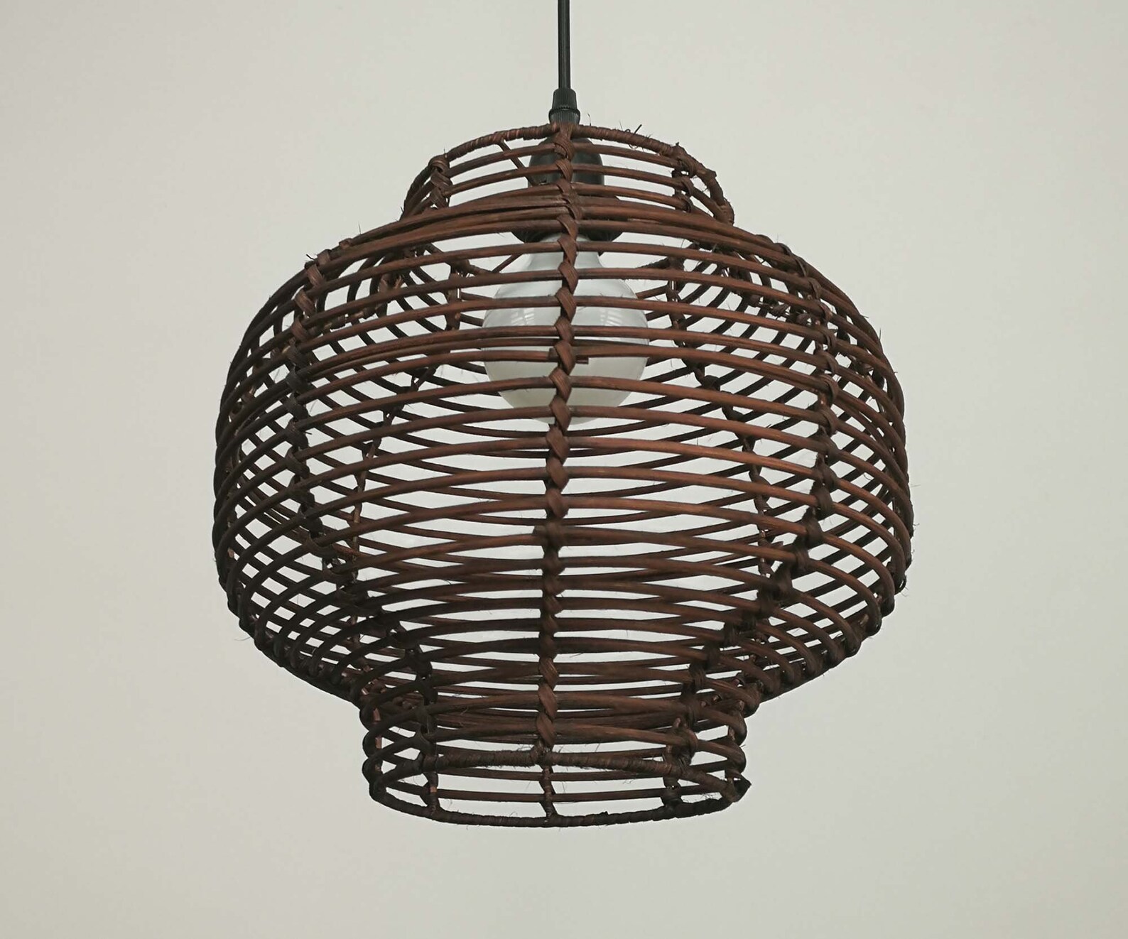 Fish Tank Shape Brown Rattan Pendant Vintage Lightinig - Etsy