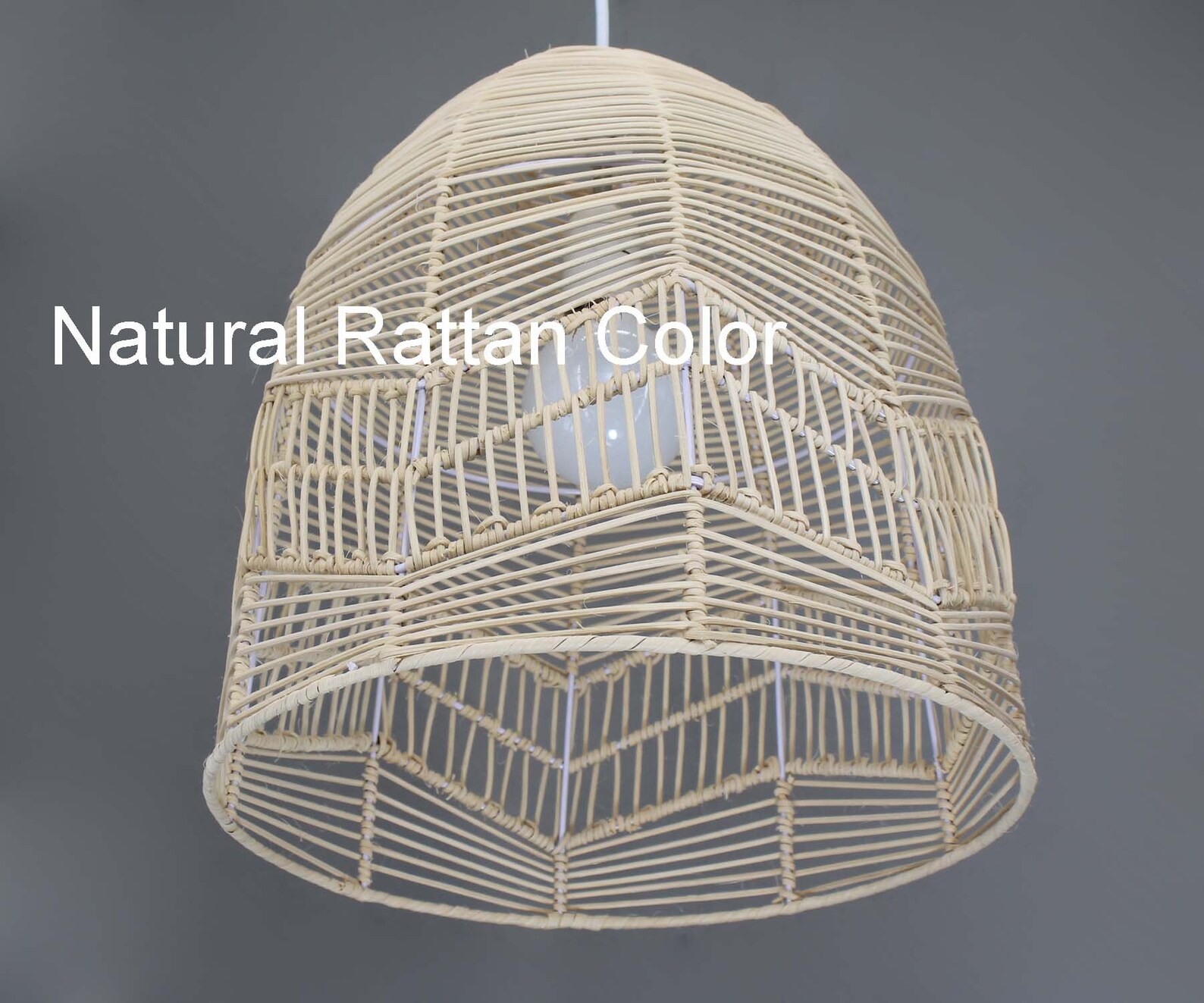Hand Woven Bell-shaped Rattan Pendant Light Natural Rattan - Etsy