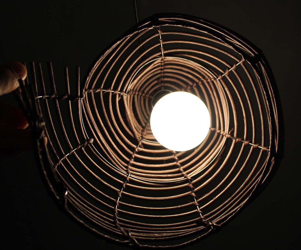 Rattan Conch Pendant Light - Rustic Coastal Lighting - Etsy