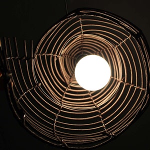 Conch Shaped Lighting - Conch Lighting - Rattan Pendant Light - Rustic ...