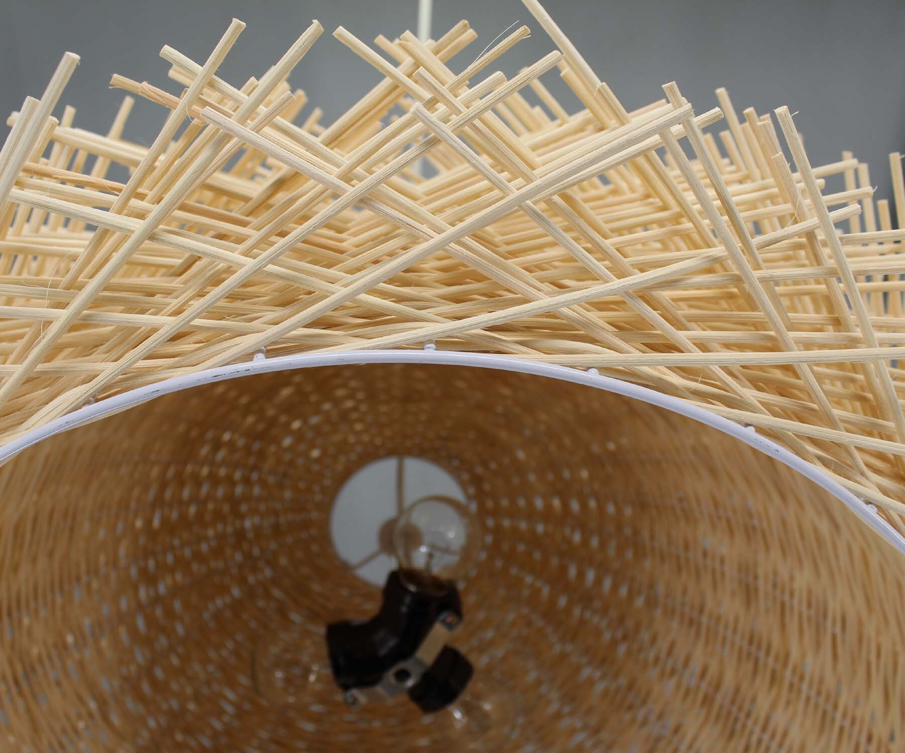 New Bird Nest Pendant Lights Rustic Rattan Pendant Light | Etsy