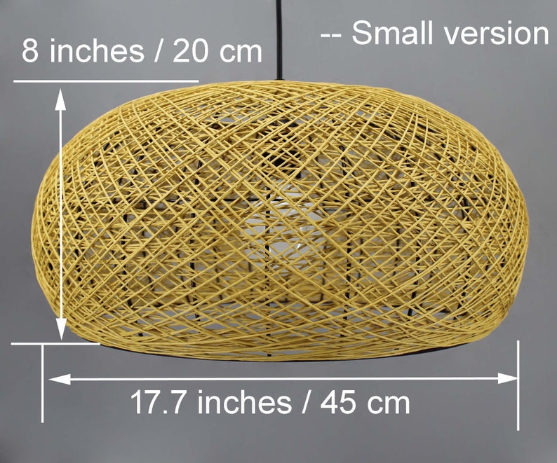 Hand Woven Hemp Rope Pendant Light Room Ceiling Lighting | Etsy