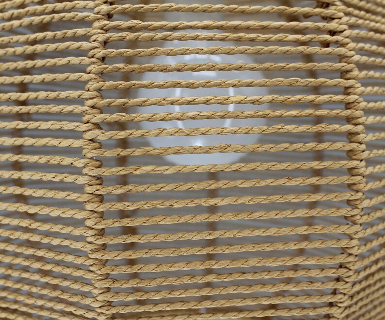 Light Brown Paper Rope Pendant Light Hand Woven Rope | Etsy