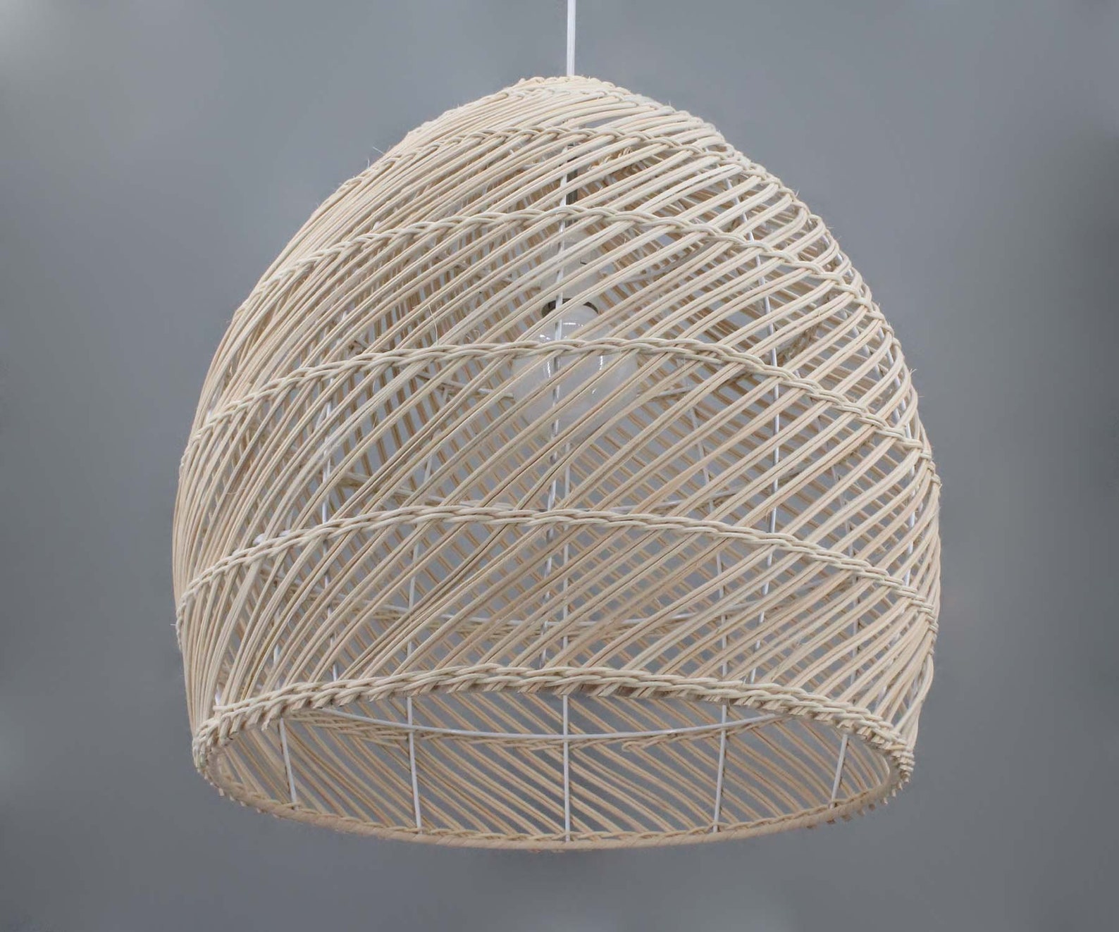 Sloping Hand Woven Process Rattan Pendant Light Rustic - Etsy