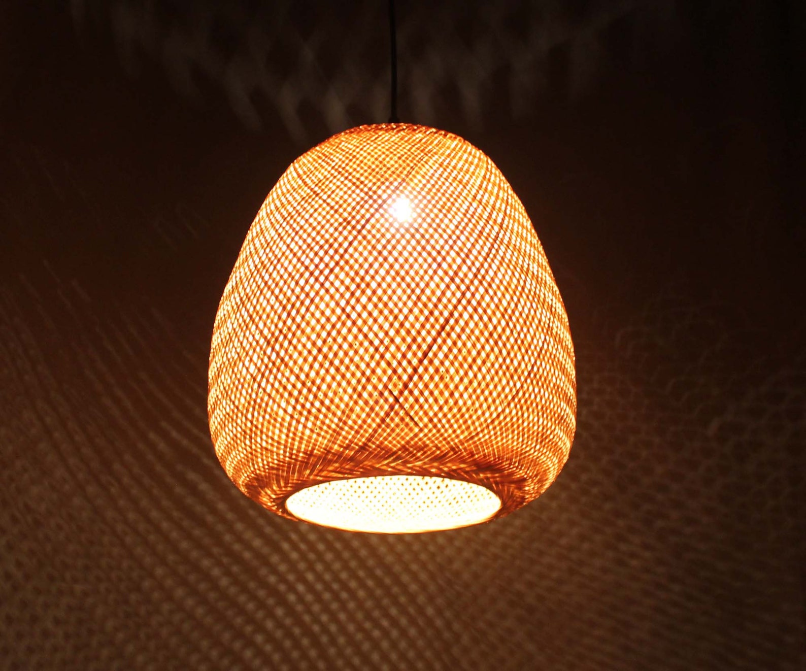 Pine Cone Shaped Bamboo Lighting Fixture Bamboo Pendant - Etsy