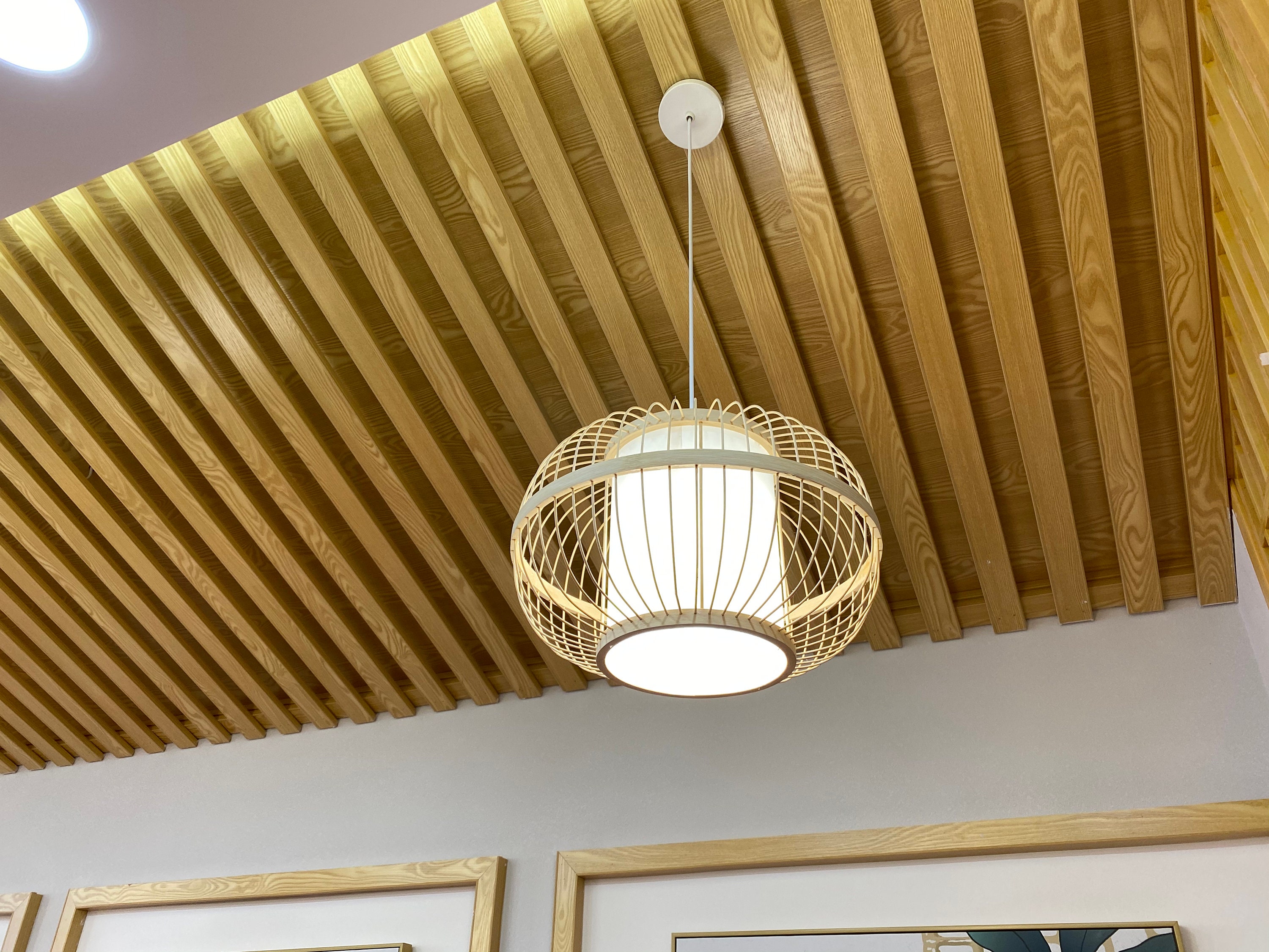 Ball Shape Bamboo andHandmade Pendant Lamp One E27 Lighting | Etsy