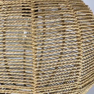 Light Brown Paper Rope Pendant Light - Hand Woven Rope Lighting - Rope ...