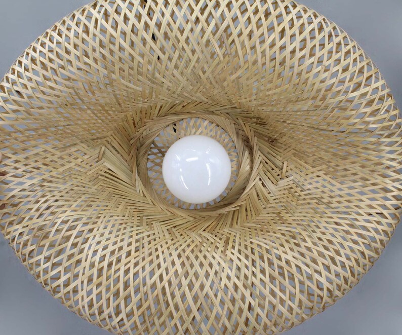 Handmade Bamboo Pendant Light: Rustic Woven Lighting Fixture - Etsy