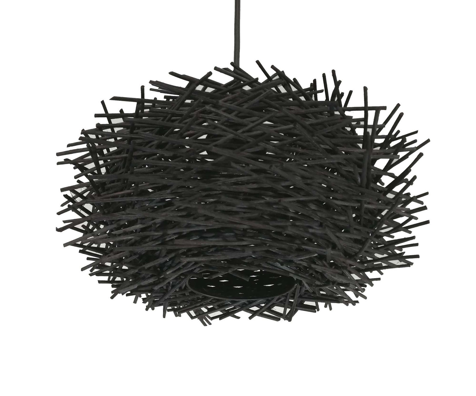 Black Rattan Bird Nest Pendant Light Bird Nest Lighting - Etsy