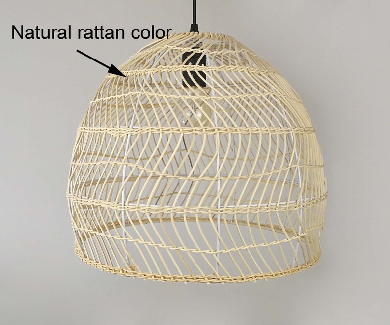 Bell-shaped Rattan Pendant Light Natural Rattan Color or | Etsy