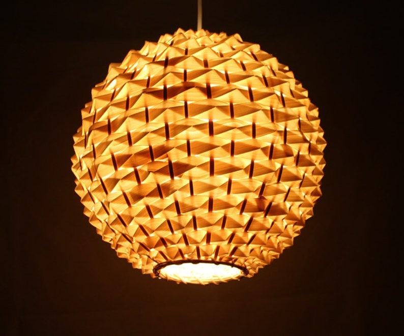 Diameter 13.7 Inches-bamboo Sphere Pendant Lighting-bamboo | Etsy