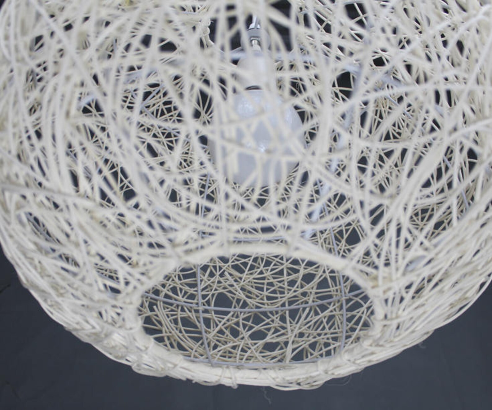 White Rattan Sphere Pendant Lights-ball Lamp Shade-hanging - Etsy
